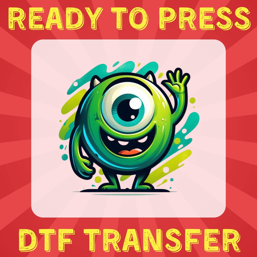 Mike Waving DTF Transfer - Monster Inc Movie - Ready to Press - Etsy