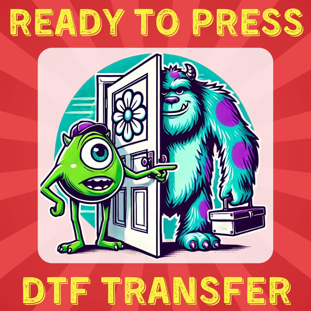 Monsters Inc. DTF Transfer: Sulley and Mike Door Scene - Etsy