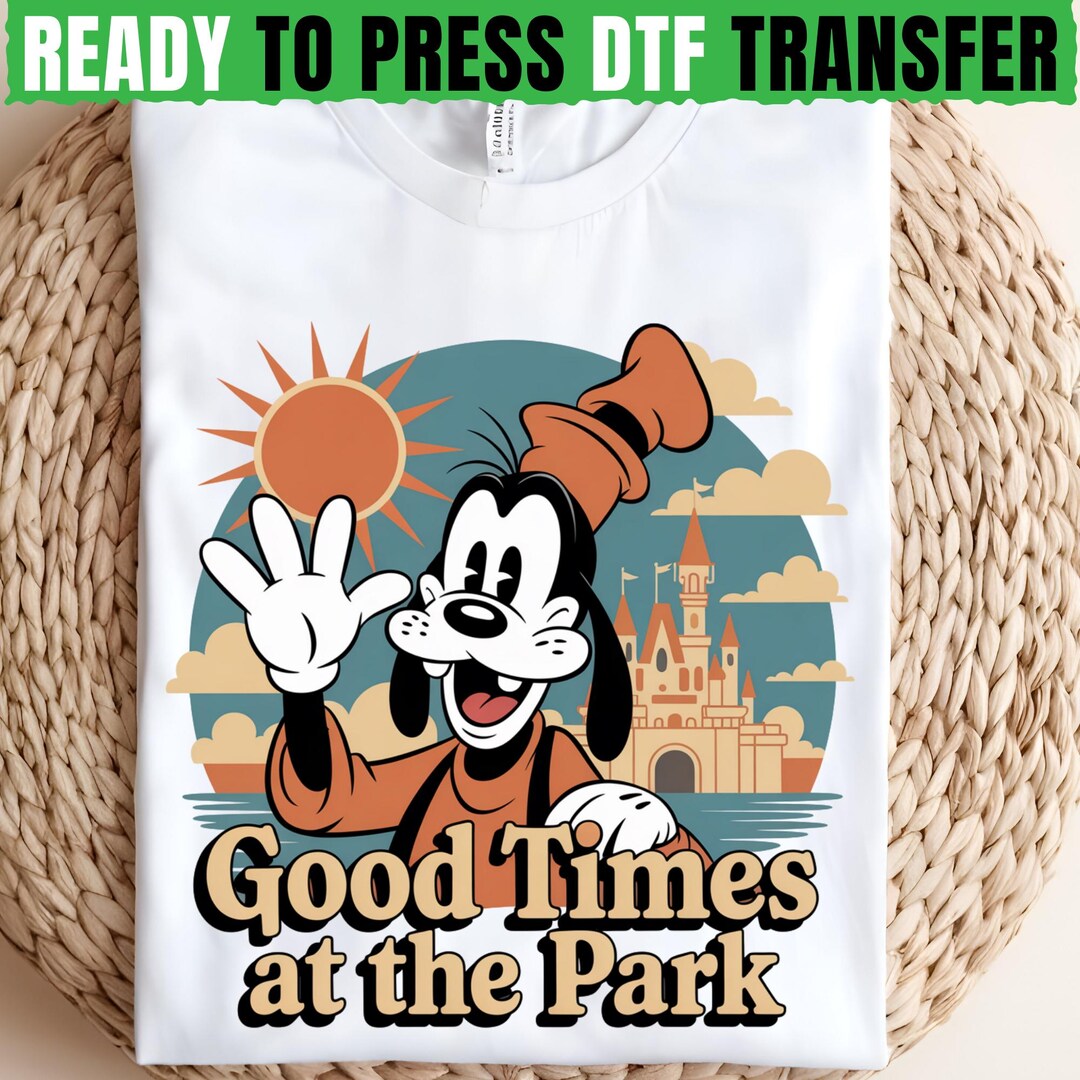 Goofy Park Cartoon DTF Heat Transfer, Ready to Press - Etsy