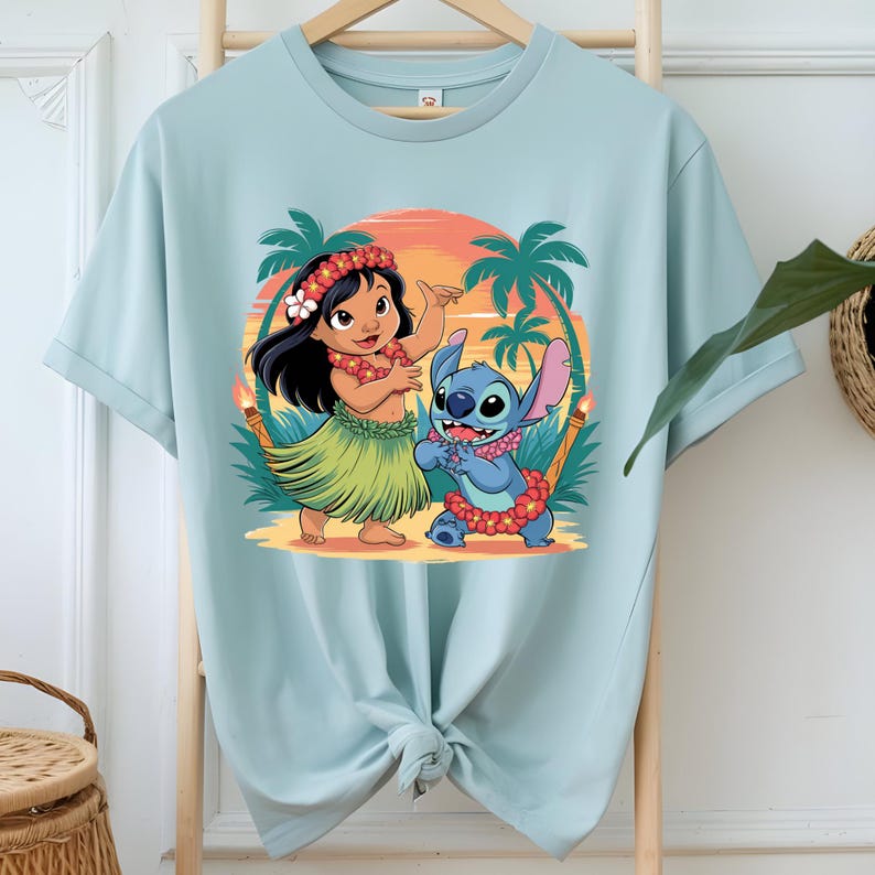 Lilo and Stitch Hawaiian DTF Transfer – Disney Tropical Design - Etsy