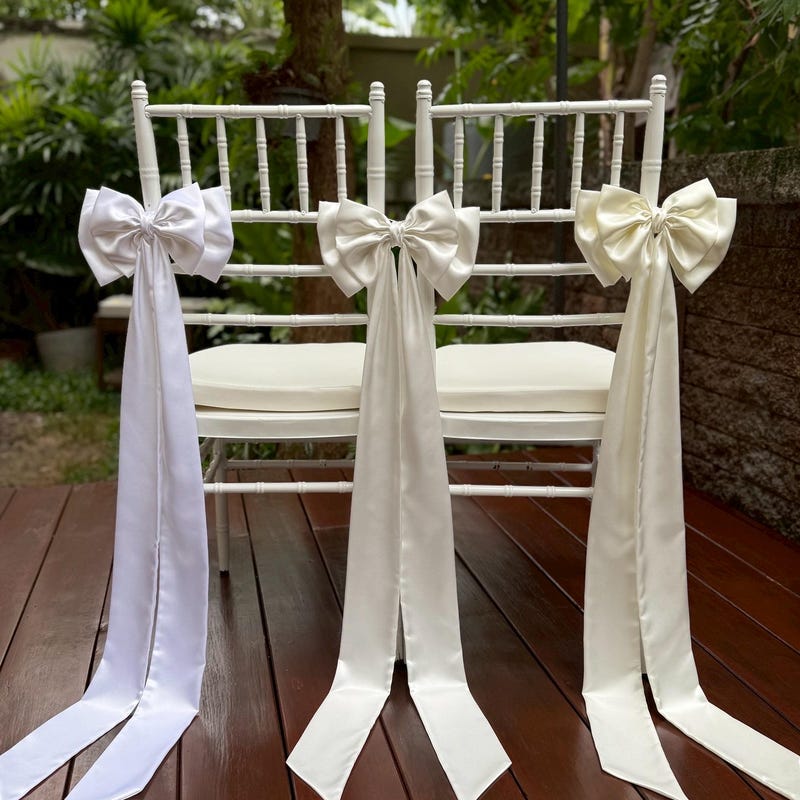 Satin Bow Wedding Chair - Etsy UK