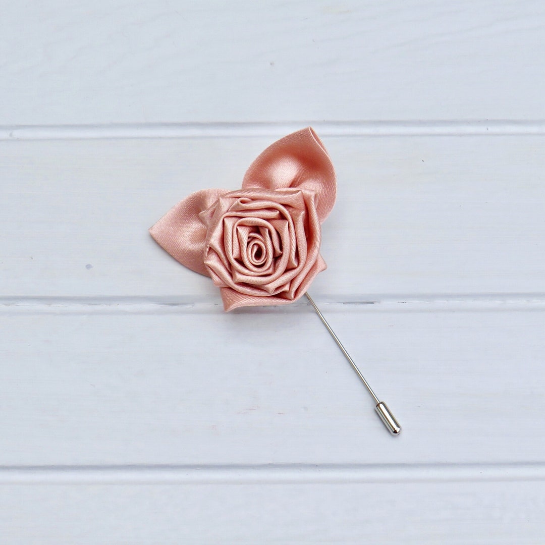 Rose Gold Lapel Pin, Rose Gold Flower Wedding Pin, Rose Gold Wedding ...
