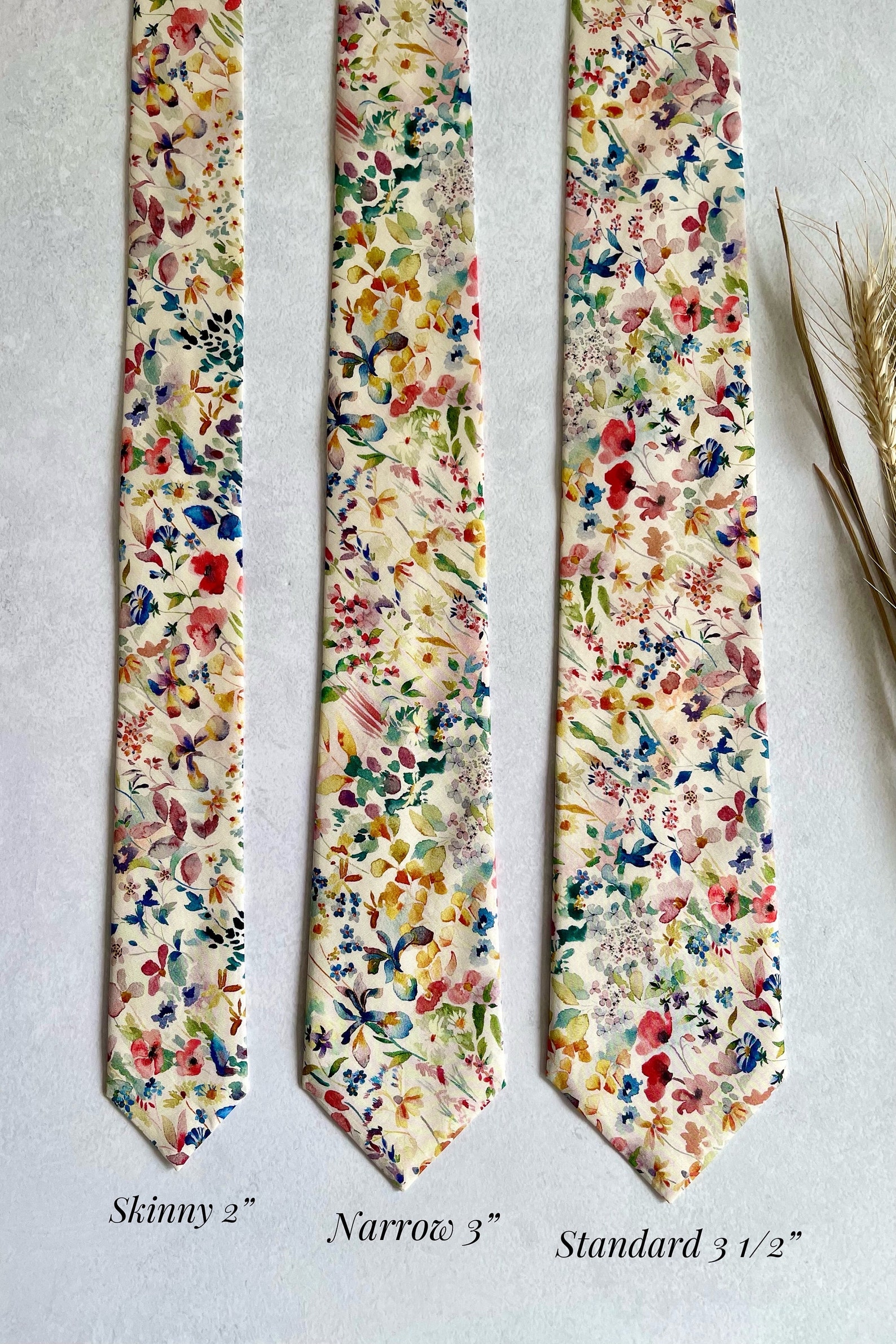Floral Ties for Wedding Wildflower Necktie Spring & Summer Wedding Neck ...