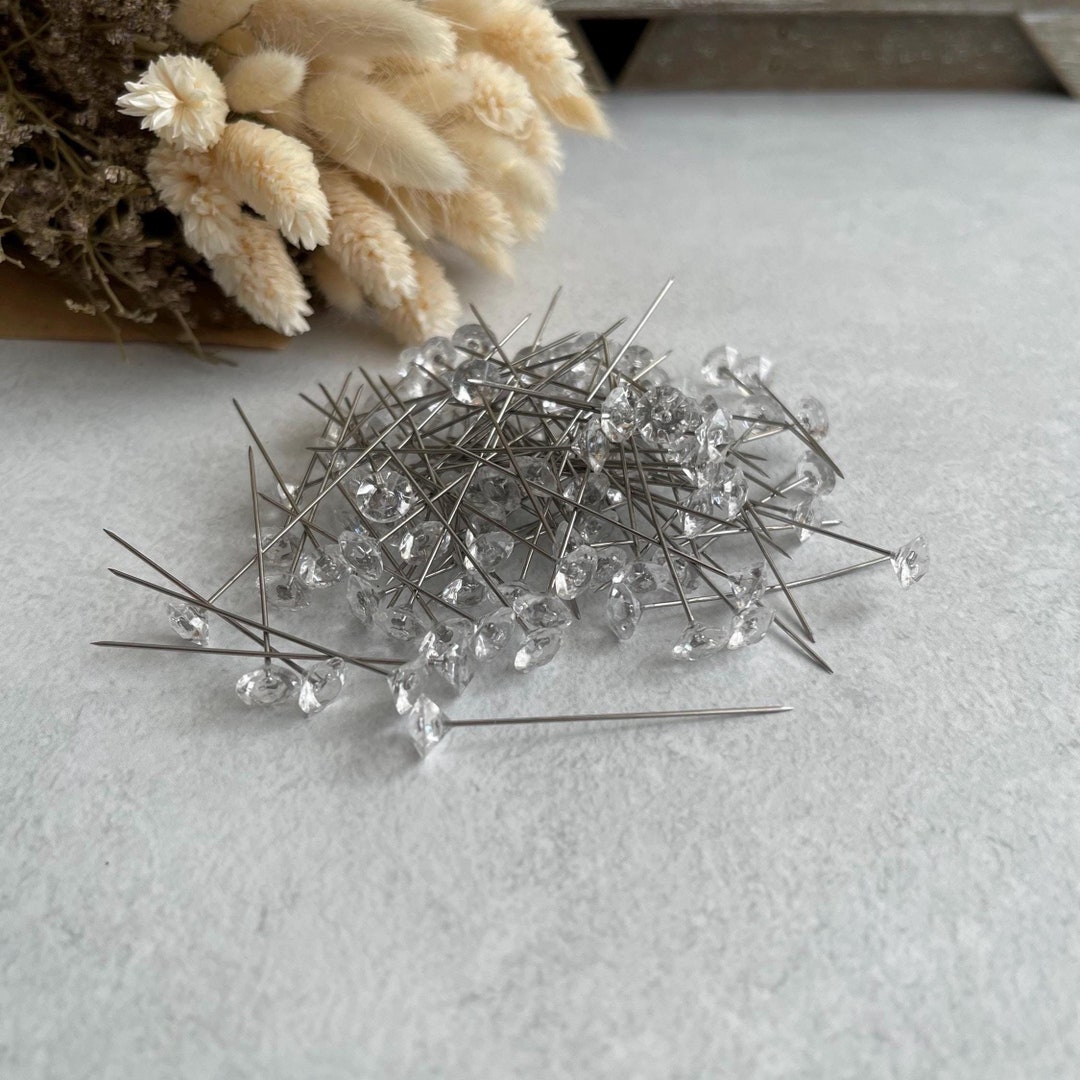 Florist Diamond Head Pin Corsage Pin Buttonhole Pin for Wedding Diamond ...