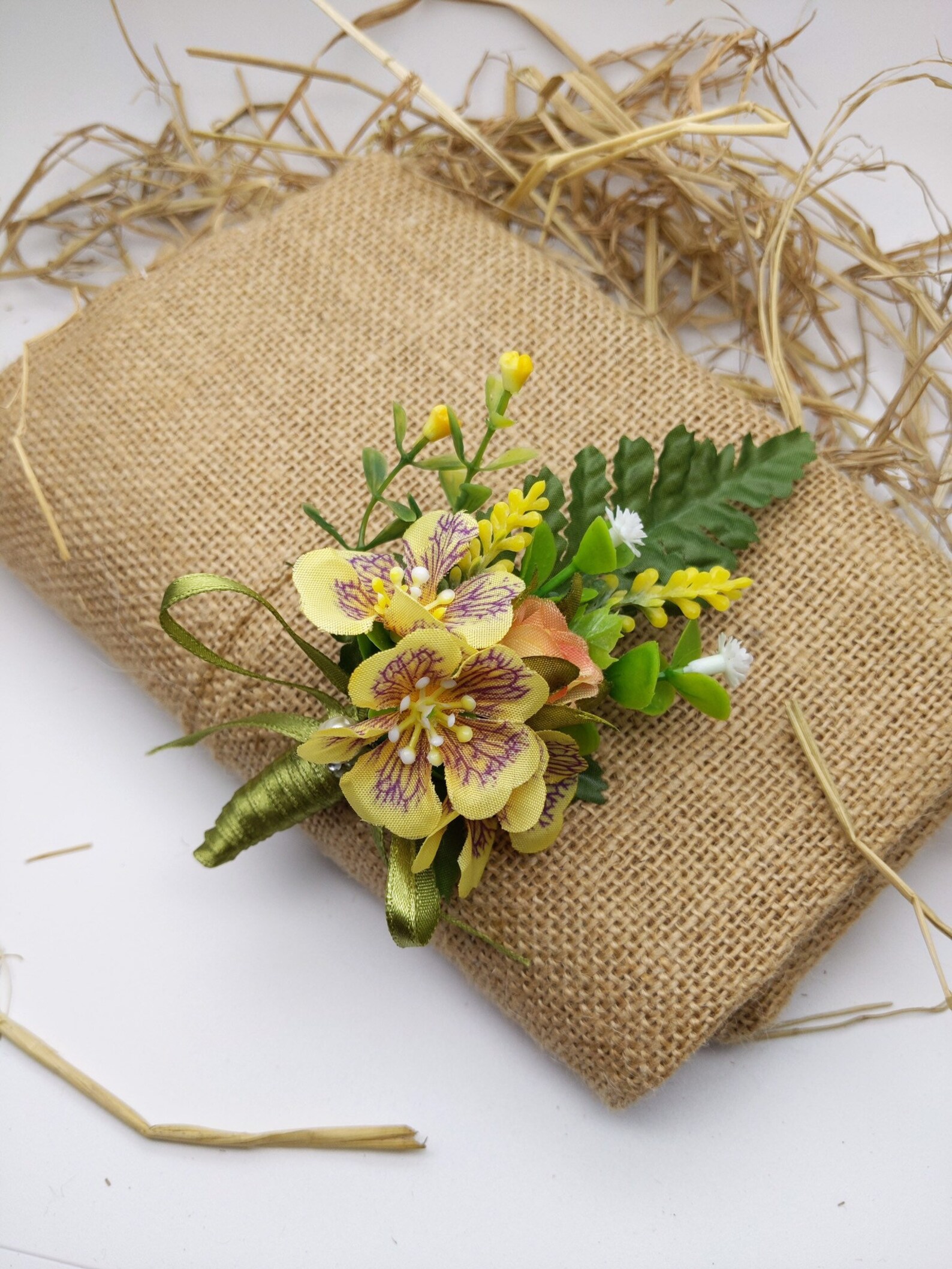Wild Flower Buttonhole Yellow Hellebores Flower Buttonhole - Etsy