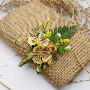 Wild Flower Buttonhole, Yellow Hellebores Flower Buttonhole, Yellow ...