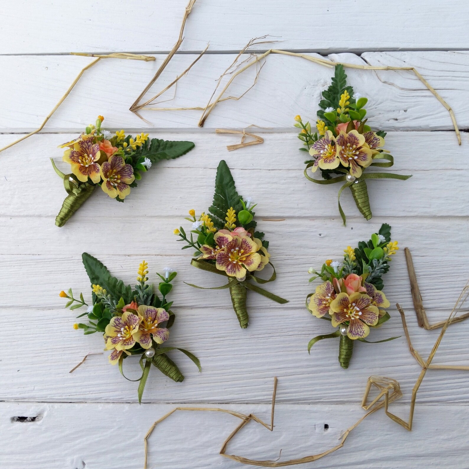 Wild Flower Buttonhole Yellow Hellebores Flower Buttonhole - Etsy