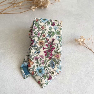 Hand Painted Floral Ties for Wedding Botanical Flower Necktie Spring ...