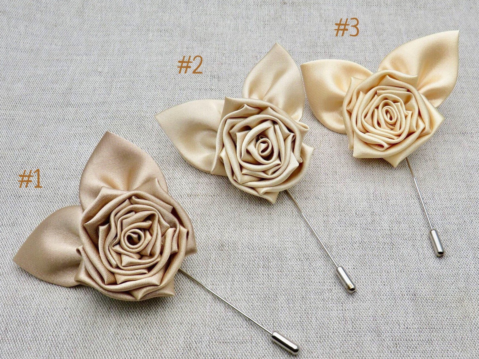 Champagne Lapel Pin Champagne Flower Wedding Pin Champagne - Etsy