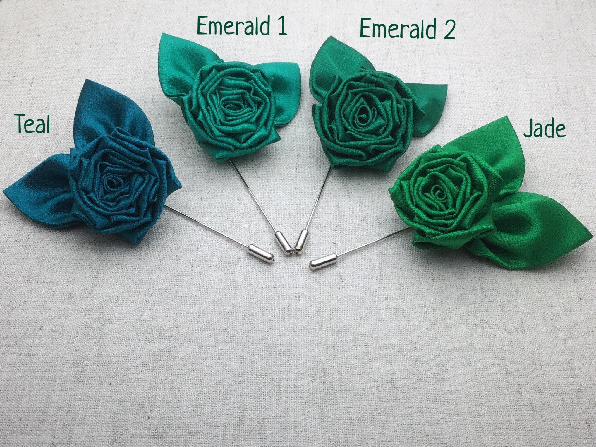 Emerald Green Flower Lapel Pin Jade Flower Boutonnière Pin | Etsy