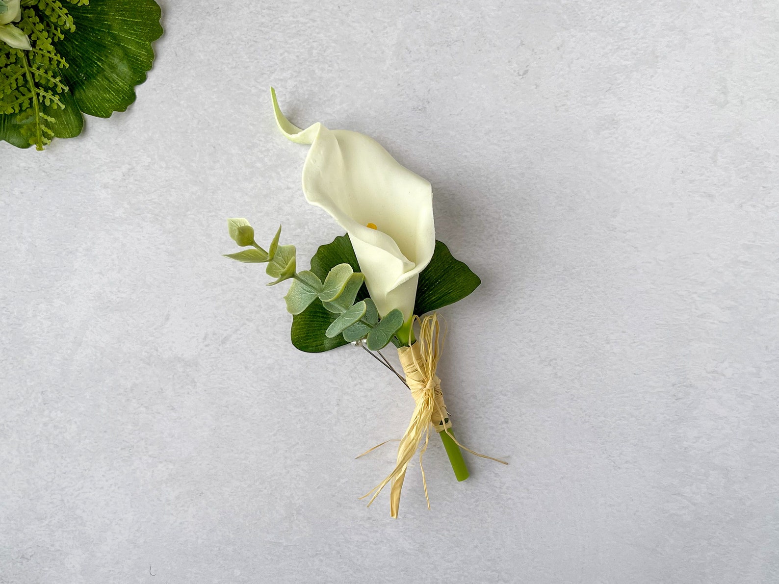 White Calla Lily Buttonhole, Boutonnières for Prom, Lily Wrist Corsage ...