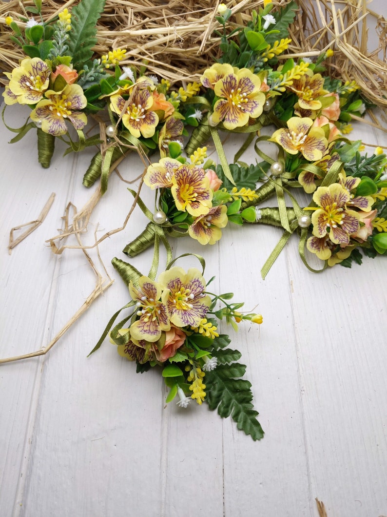 Wild Flower Buttonhole Yellow Hellebores Flower Buttonhole - Etsy