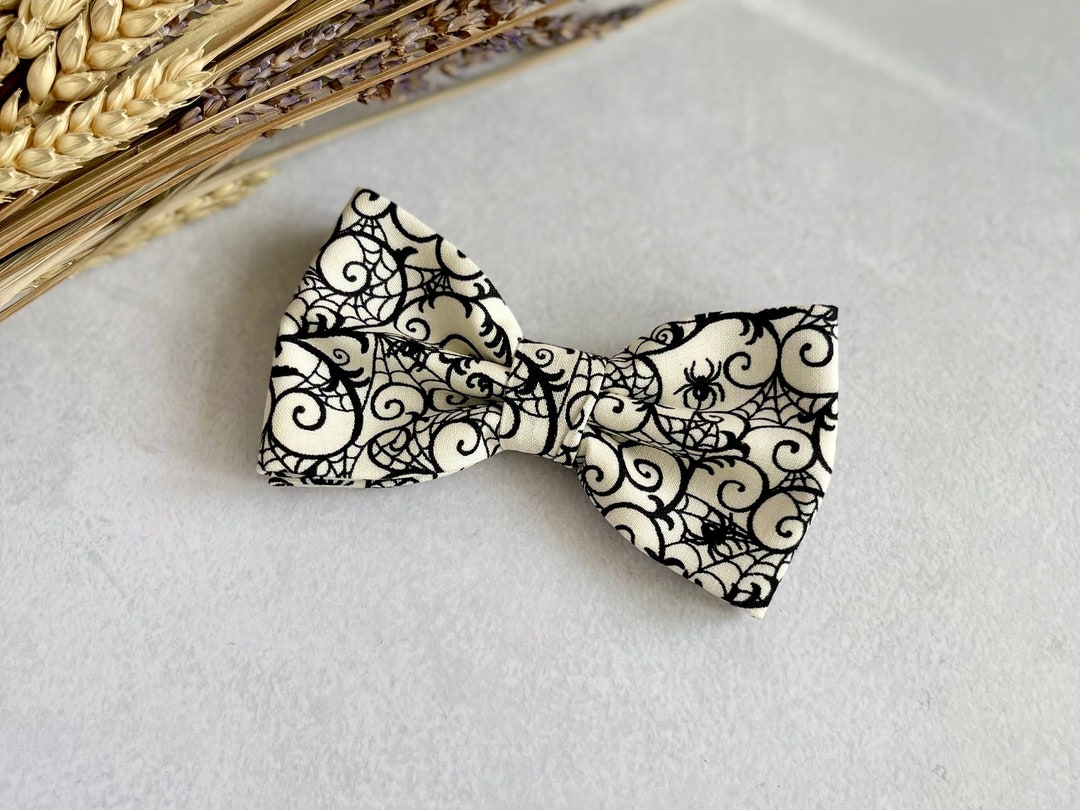 Spider Bow Tie for Halloween Cobweb Bow Tie Black and White Men Bow Tie ...