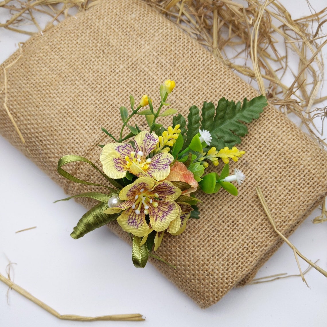 Wild Flower Buttonhole Yellow Hellebores Flower Buttonhole - Etsy