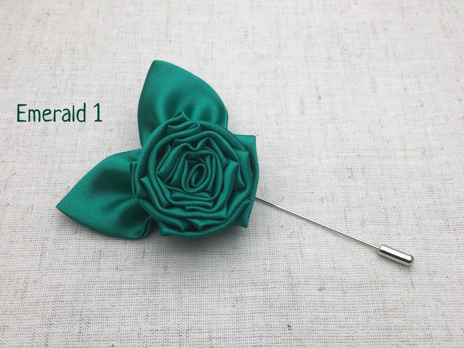 Emerald Green Flower Lapel Pin Jade Flower Boutonnière Pin | Etsy