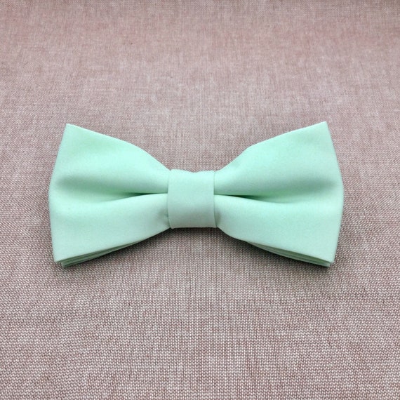 Mint Bow Tie Mens Bow Tie Solid Mint Bow Tie Bow Tie for | Etsy