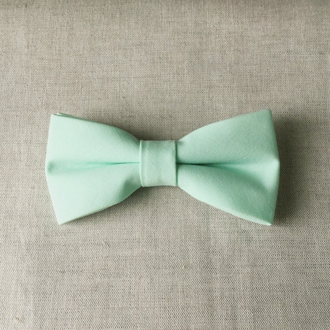 Mint Cotton Bow Tie Plain Bowtie Solid Mint Bow Tie Bow Tie | Etsy