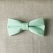 Mint Cotton Bow Tie, Plain Bowtie, Solid Mint Bow Tie, Bow Tie for Wedding, Mens Bow Tie, Groom ...
