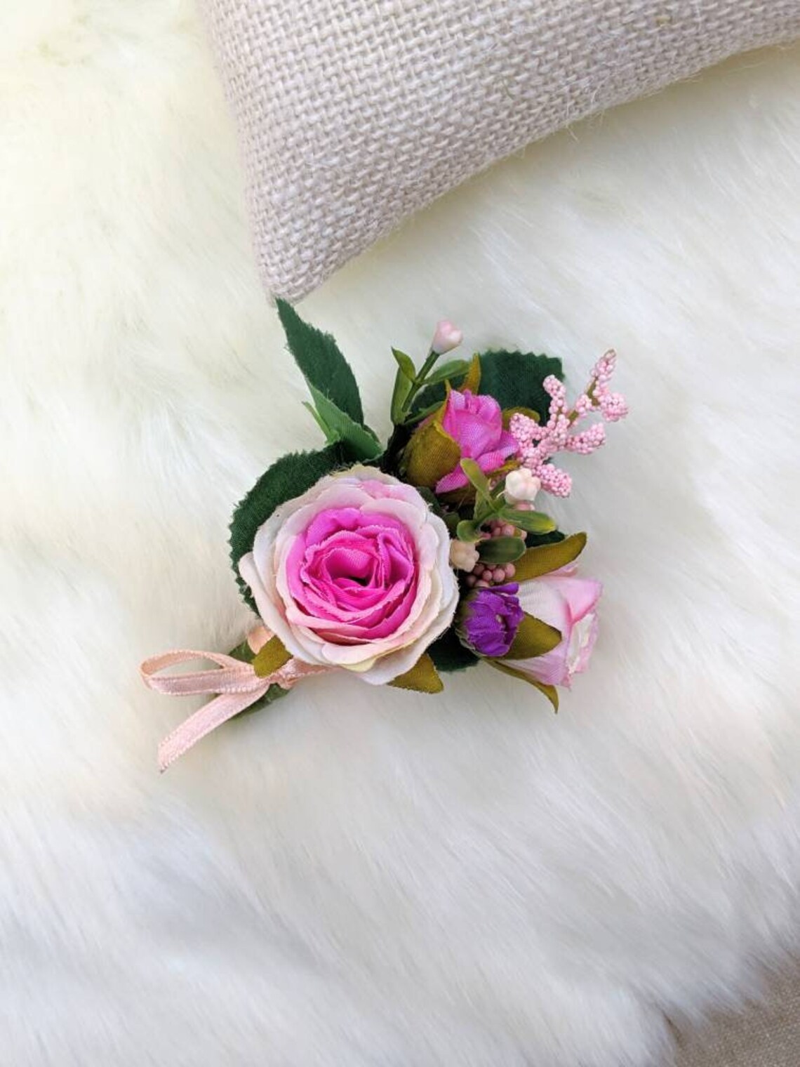 Pink Purple Rose Buttonhole Rose Boutonnières Buttonhole for | Etsy