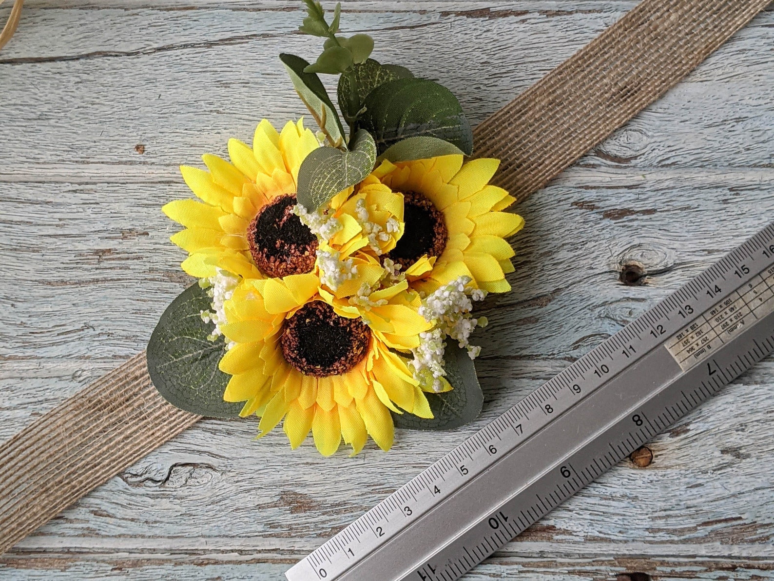 Small Sunflower Corsage Rustic Buttonhole Twine Boutonniere - Etsy UK