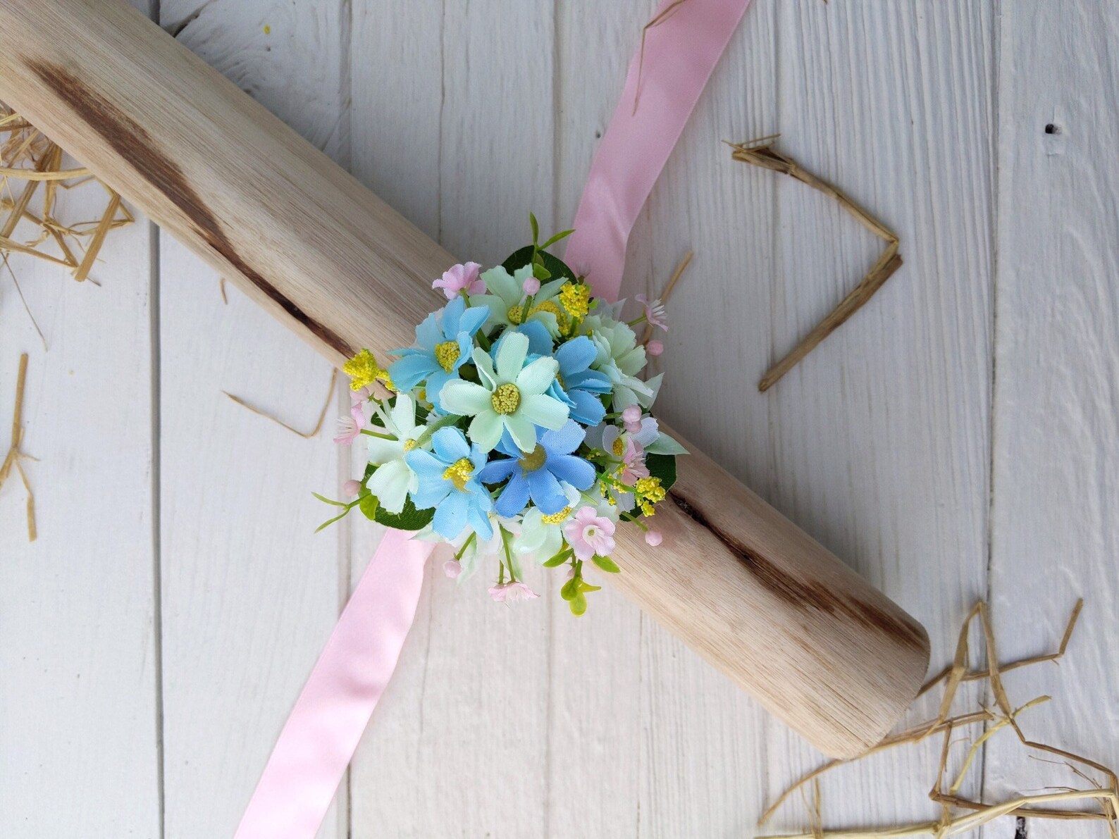 Wild Flowers Bridal Corsage Bridal Wrist Corsage Pink Blue - Etsy