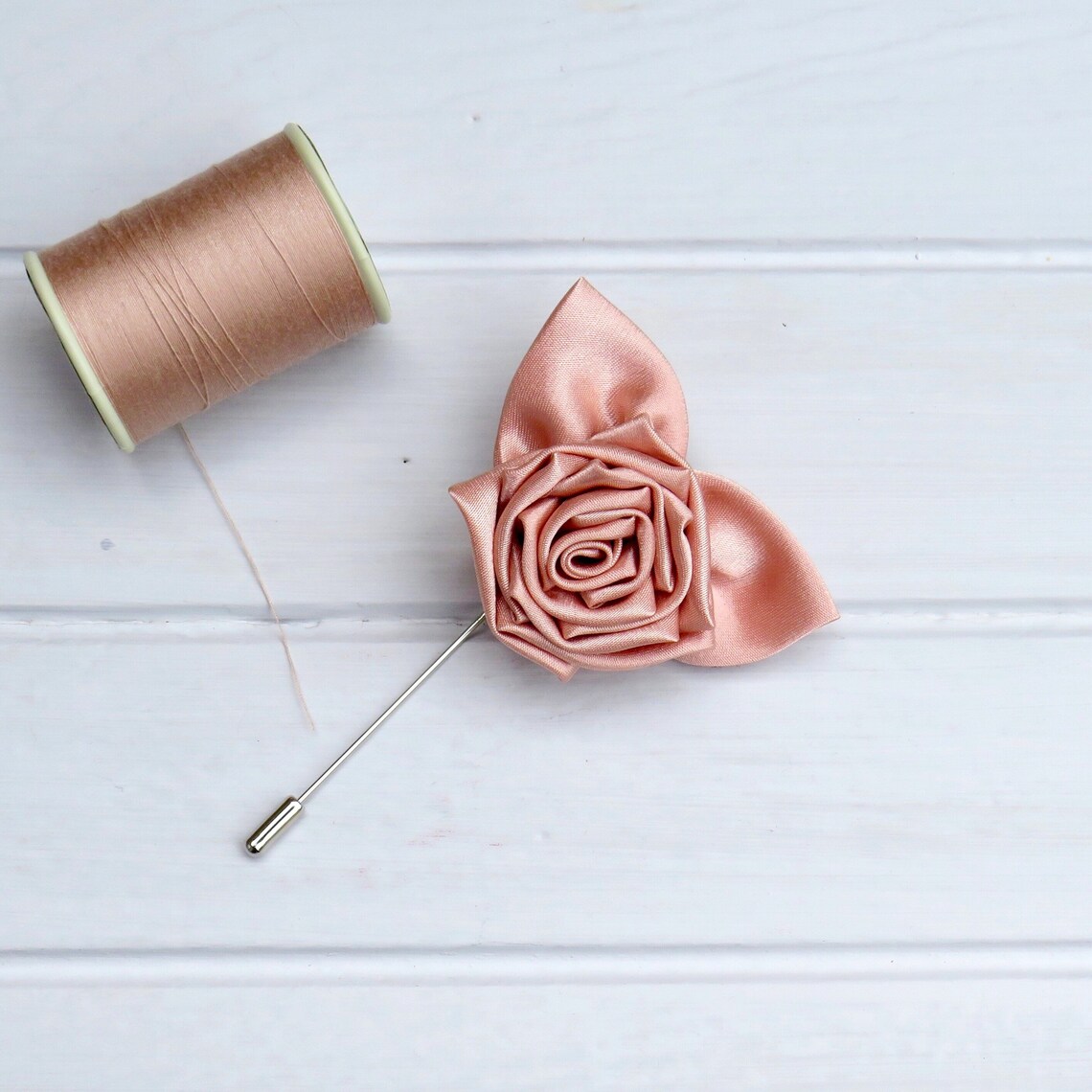 Rose Gold Lapel Pin, Rose Gold Flower Wedding Pin, Rose Gold Wedding ...
