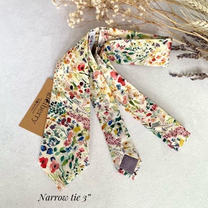 Wildflower Tie Watercolour Floral Neck Tie for Spring Wedding Wild ...