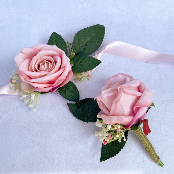 Pink Rose Corsage - Etsy