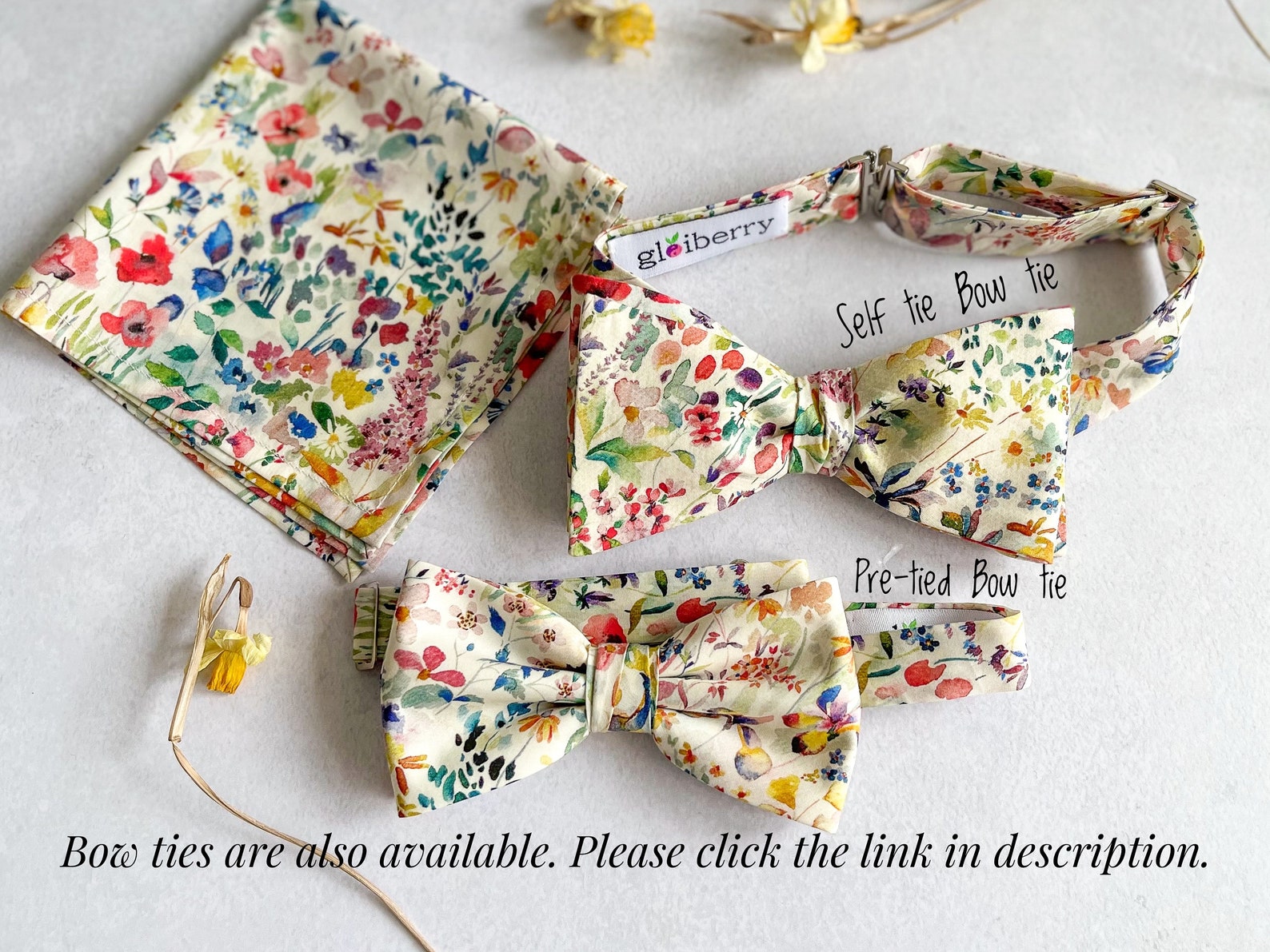 Floral Ties for Wedding Wildflower Necktie Spring & Summer Wedding Neck ...