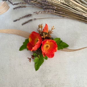 Burnt Orange Poppy Buttonhole and Corsage Set Autumn Wedding ...