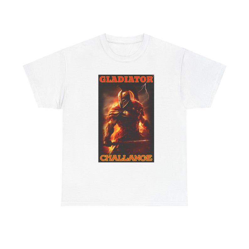 Gladiator Challenge Tee - Epic Graphic T-shirt, Unisex Heavy Cotton Tee ...