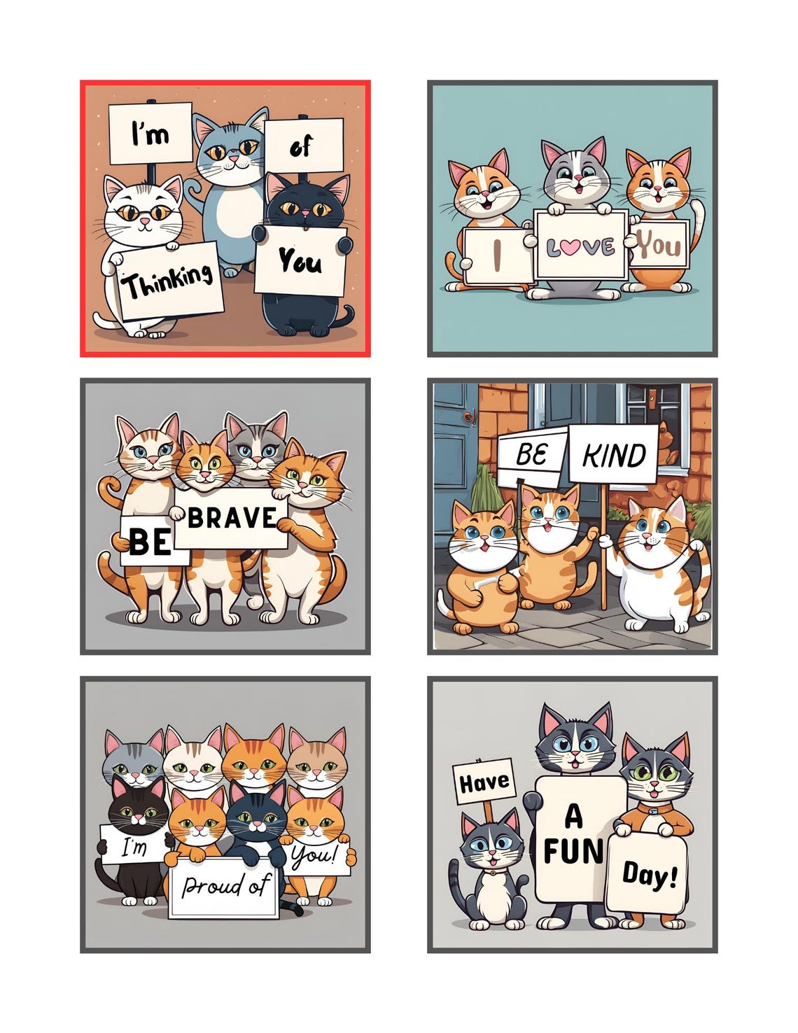 Cartoon Cat Lunch Box Notes: Positive Affirmations for Kids (printable ...