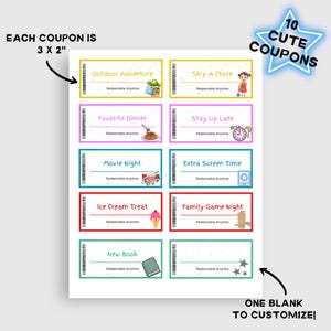 Printable Kids Award Coupons: Fun Family Activities (PDF) - Etsy