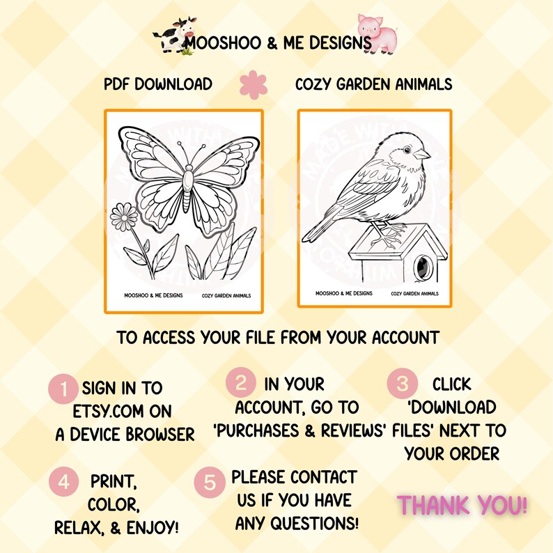 Garden Animal Coloring Pages: Kids' Printable PDF (10 Pages) - Etsy