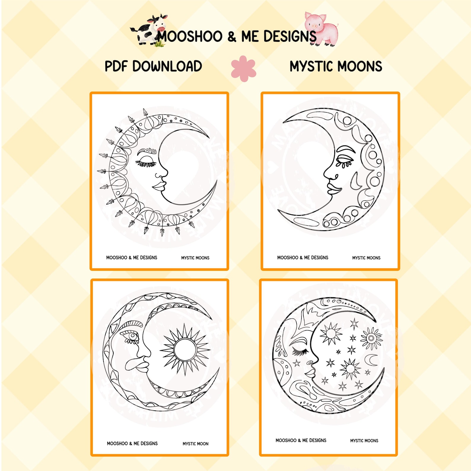 Mystic Moons Coloring Pages: 10 Printable Designs (PDF) - Etsy