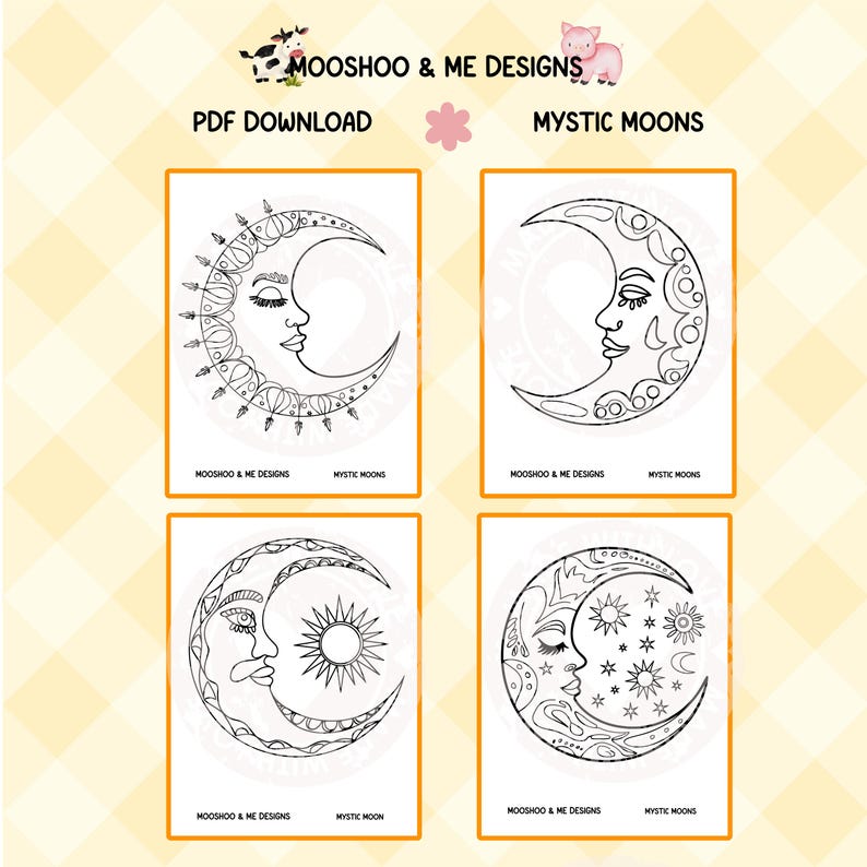 Mystic Moons Coloring Pages: 10 Printable Designs (PDF) - Etsy