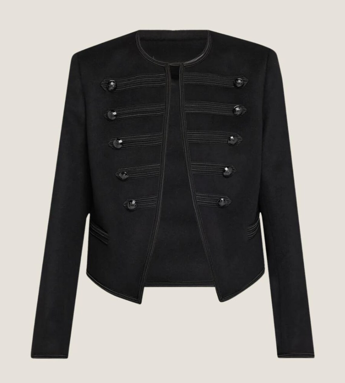 Handmade Wool Military Jacket – Black Blazer With Decorative Buttons - Etsy