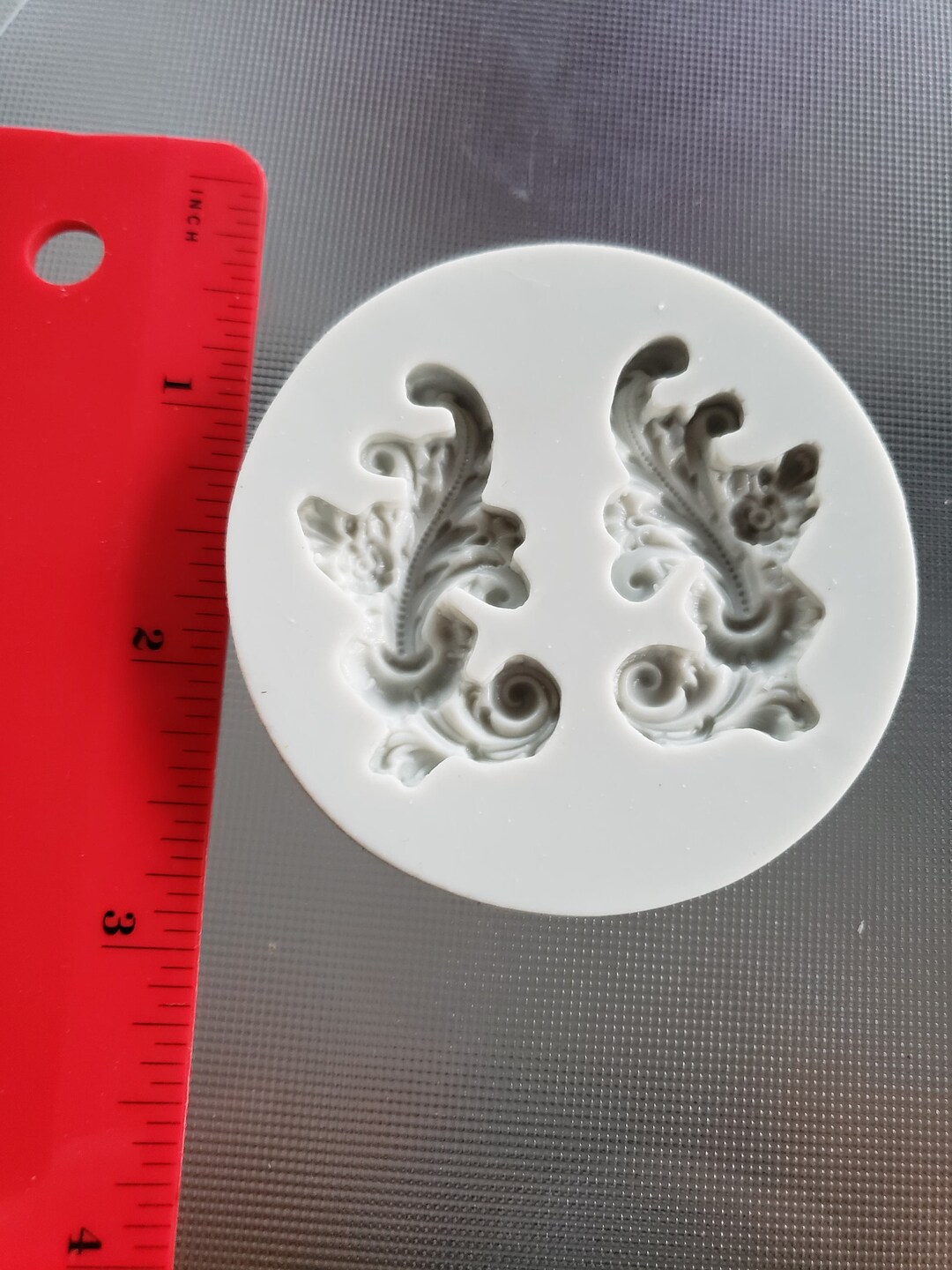 Dos moldes de rama floral a juego izquierdo y derecho para arcilla/dos ...