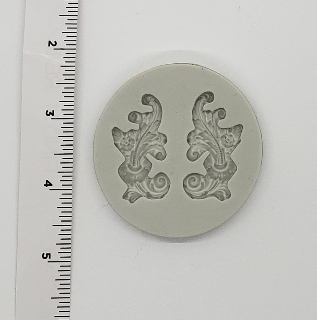 Dos moldes de rama floral a juego izquierdo y derecho para arcilla/dos ...