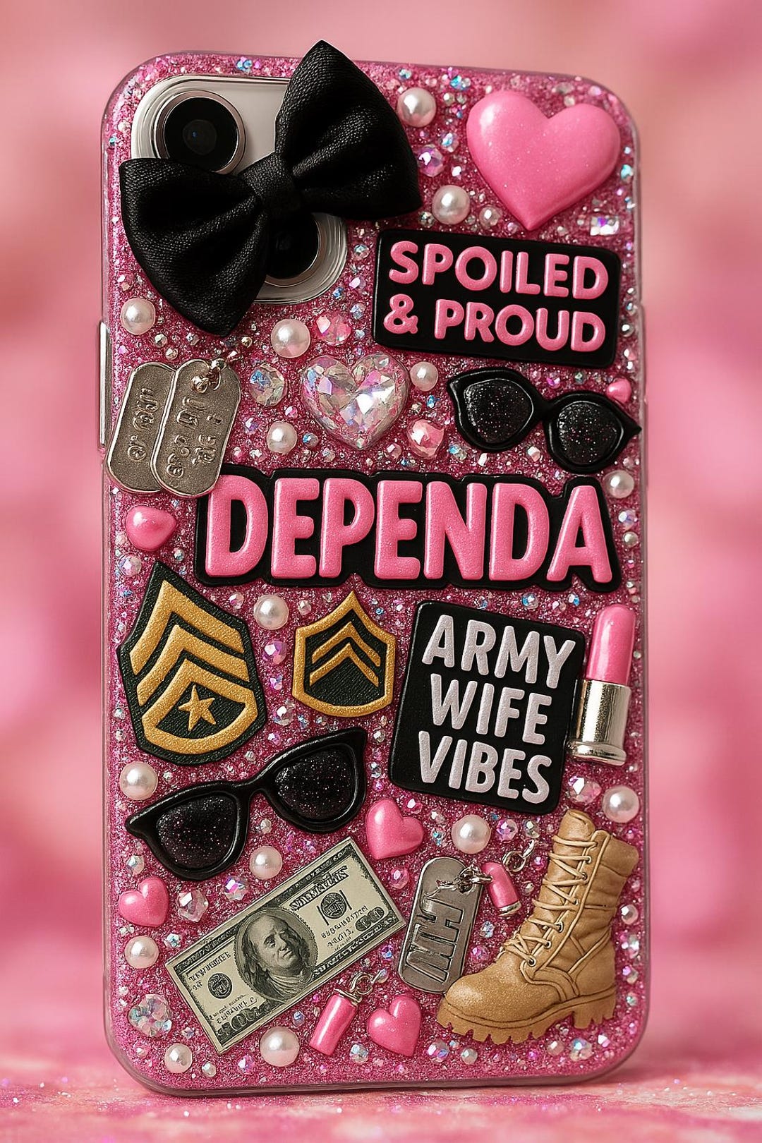 Army Wife Bling Phone Case Hooah Queen Glitter Camo iPhone Case ...