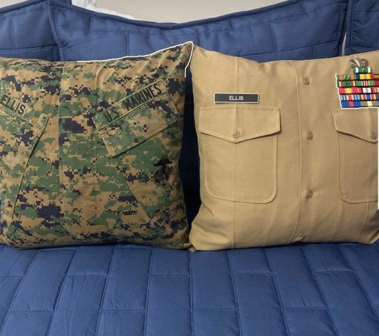 Custom Military Uniform Memory Pillow - Keepsake Navy Army Marines Air ...