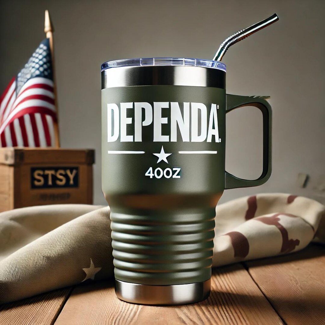 Dependa Custom Military Tumbler Stanley Style Cup With Handmade and ...