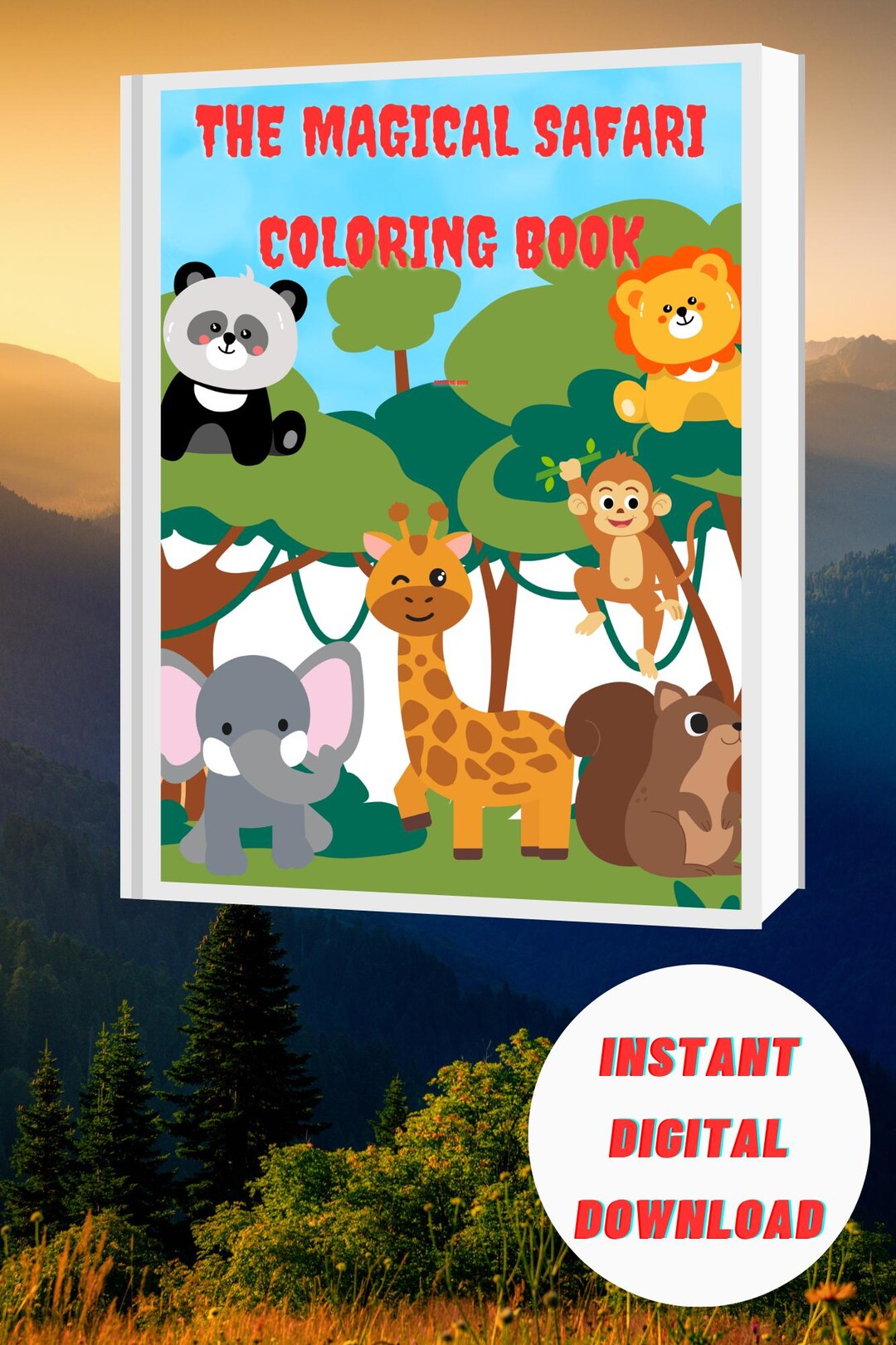 Safari Jungle Animal Coloring Book - Etsy