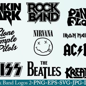 Rock Band Logo Svg Bundle, Band Logo Svg, Rock Band Svg, Heavy Metal ...