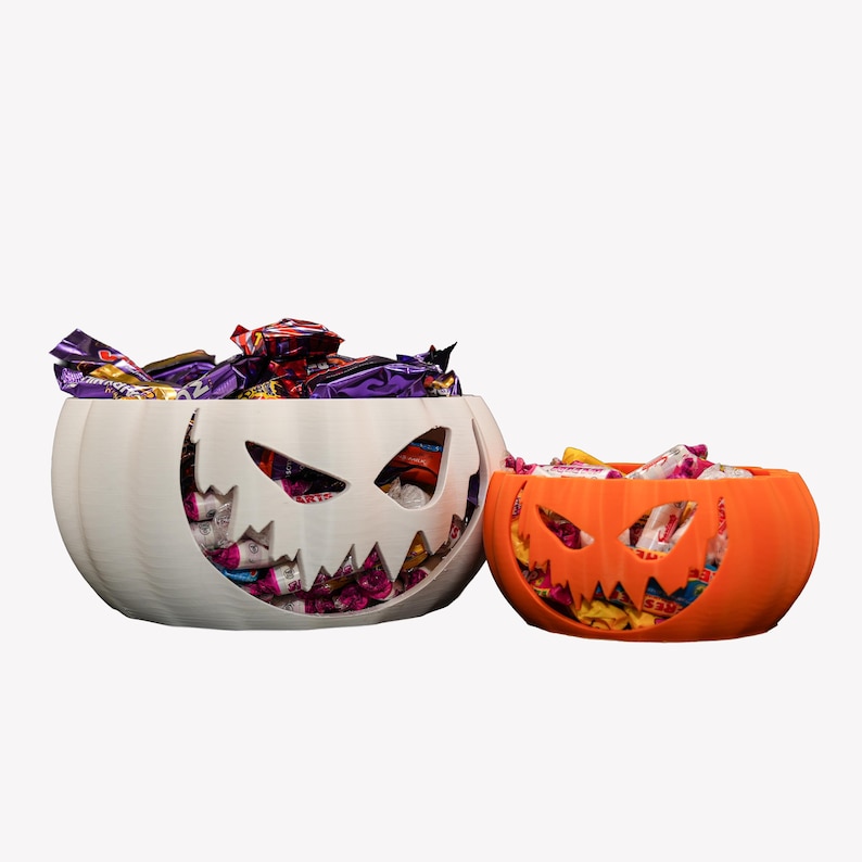 Halloween Pumpkin Candy Bowls – Jack-o’-lantern Treat Containers in ...