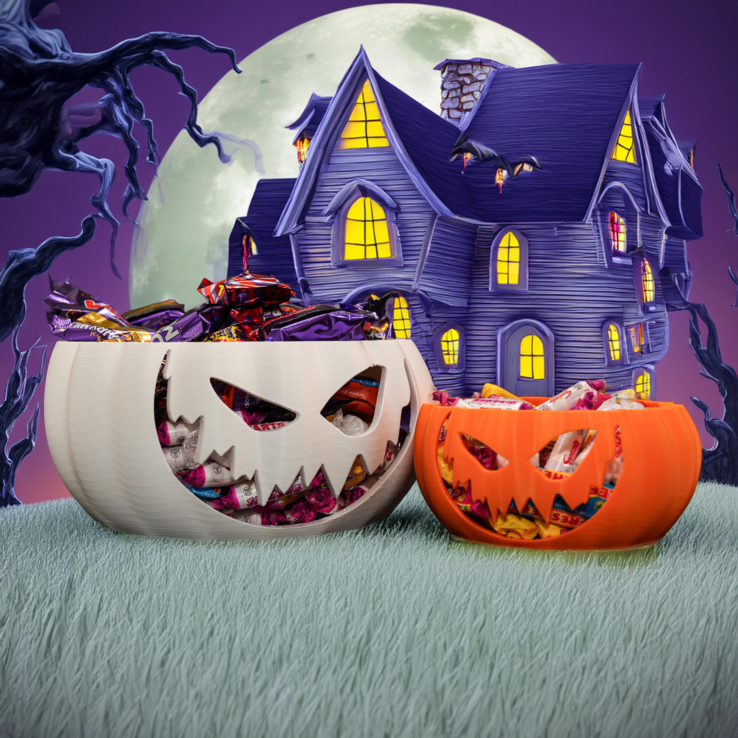 Halloween Pumpkin Candy Bowls – Jack-o’-lantern Treat Containers in ...