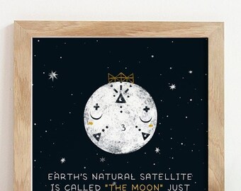 Moon Printable Art Astronomy Digital Download Print | Etsy