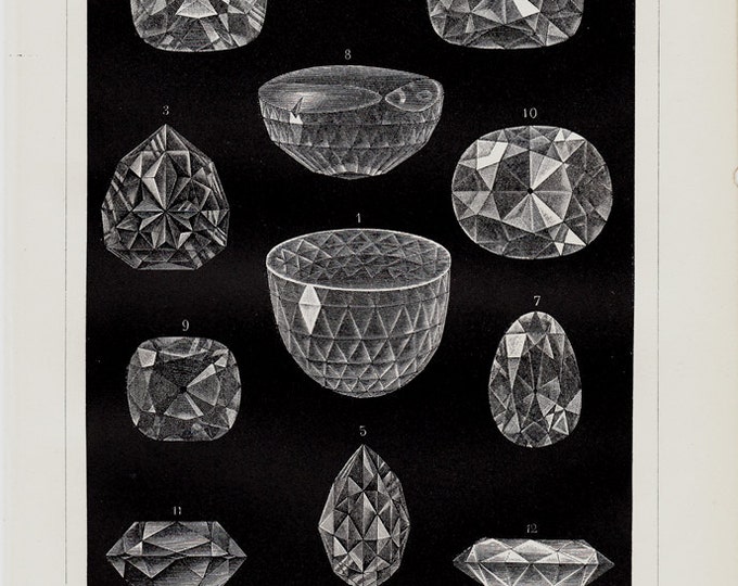 1895 Victorian DIAMOND Print Gem Diamonds With Different - Etsy