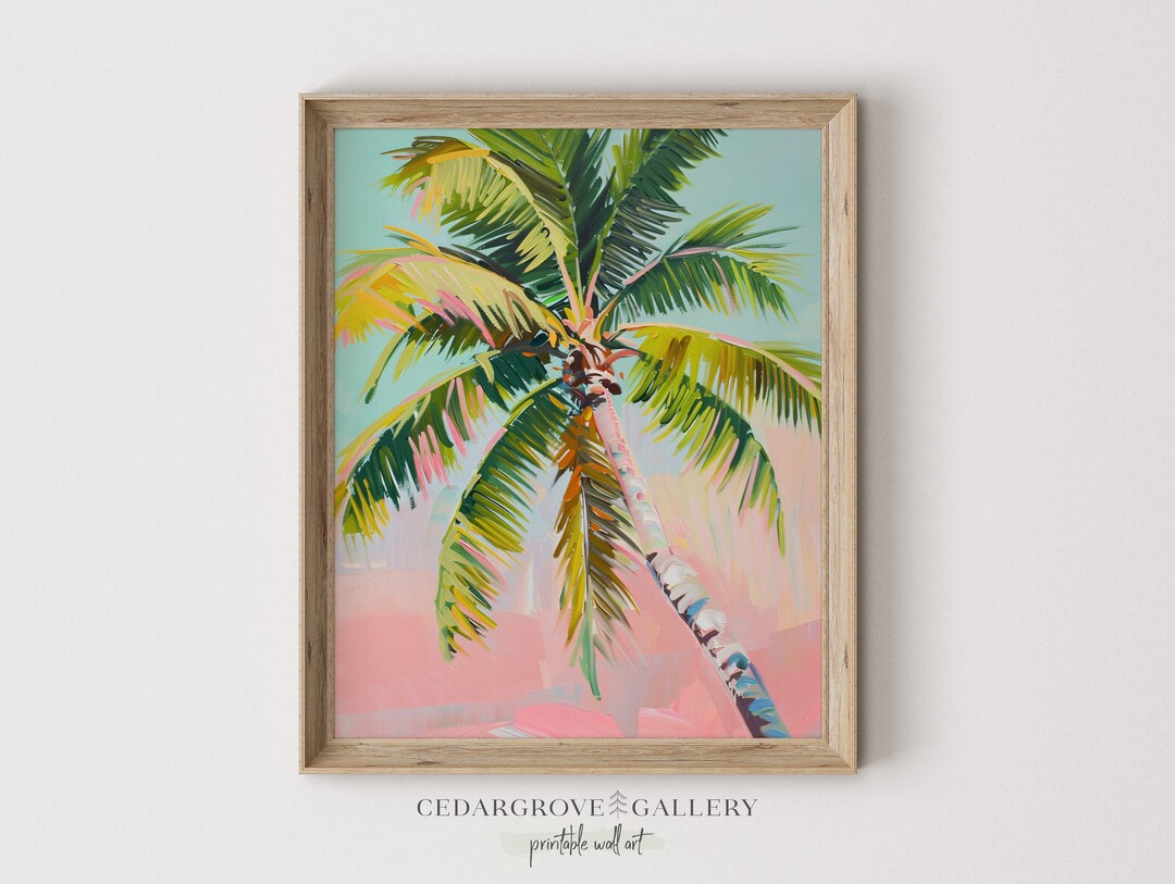 Boho Palm Tree Landscape Print | Summer Vibes Wall Art | Sunset Decor ...