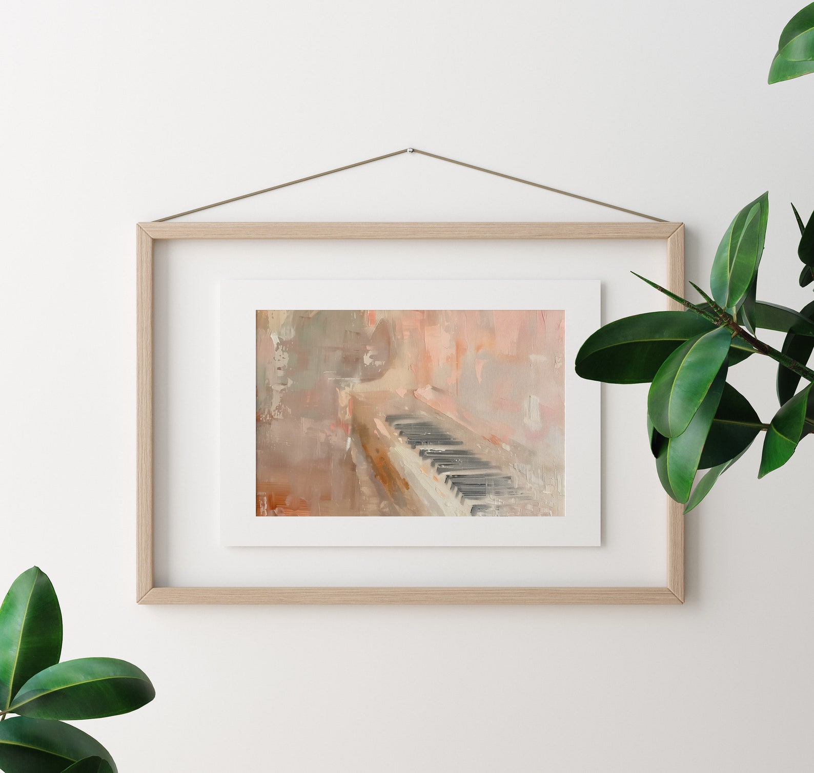 Piano Painting Wall Art: Blush Pink Music Room Decor (printable) - Etsy